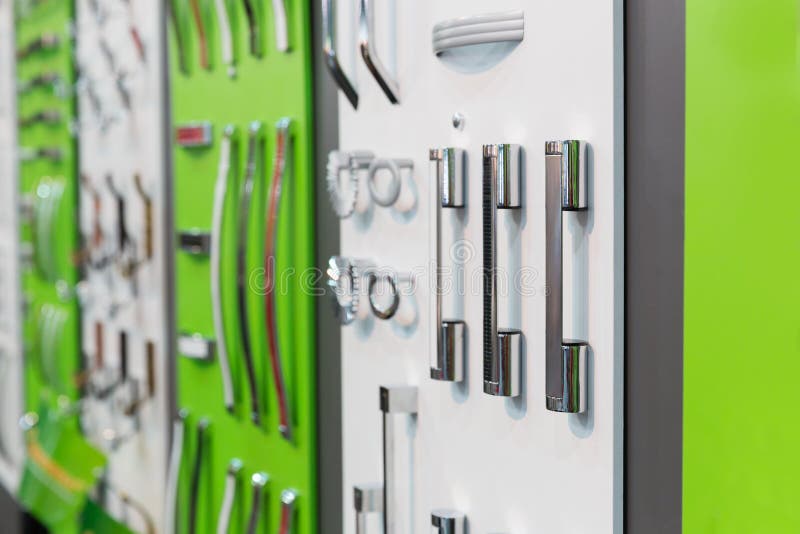 Big range of metal handles stock photo. Image of indoors - 42426760