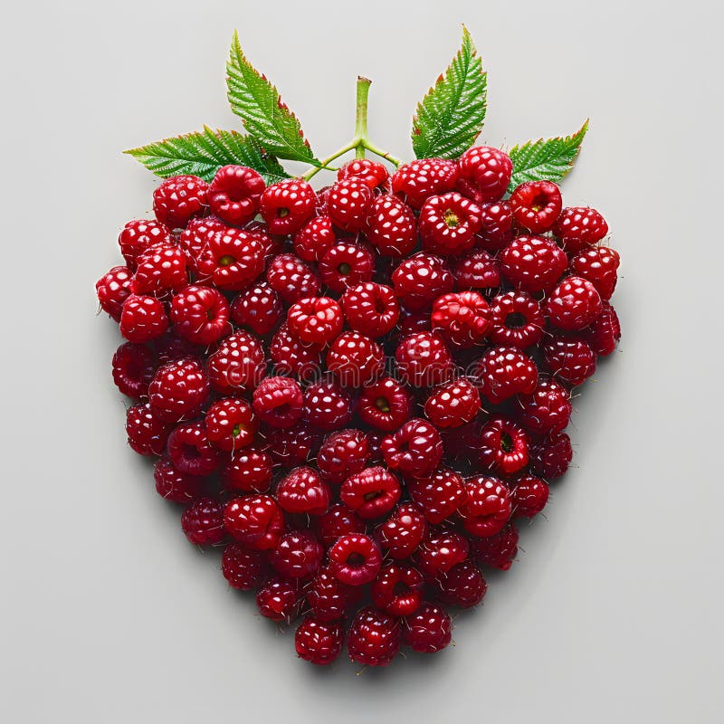 Big Raspberry Berry Made of Many Small Berries, Isolated on White, for ...