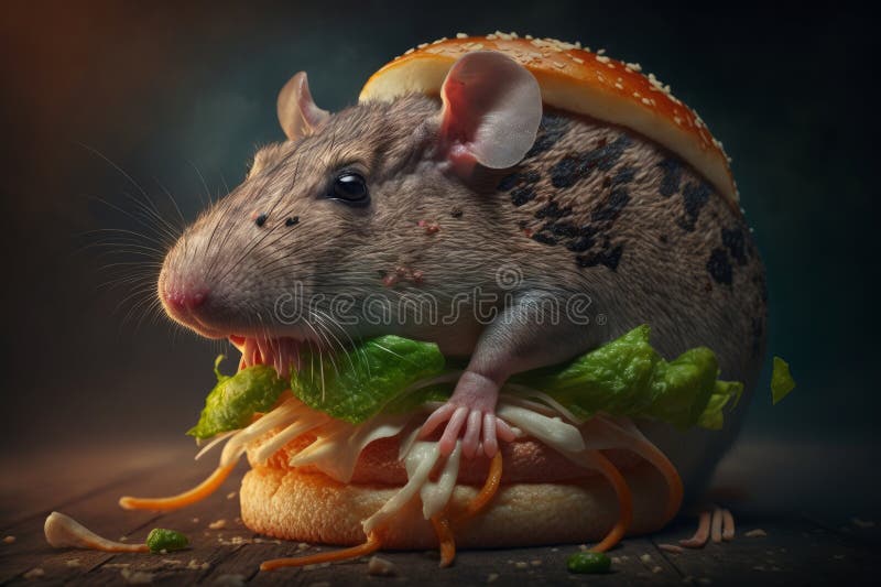 A Big Rat Burger Hyper Realistic Image Generative AI Stock Illustration ...
