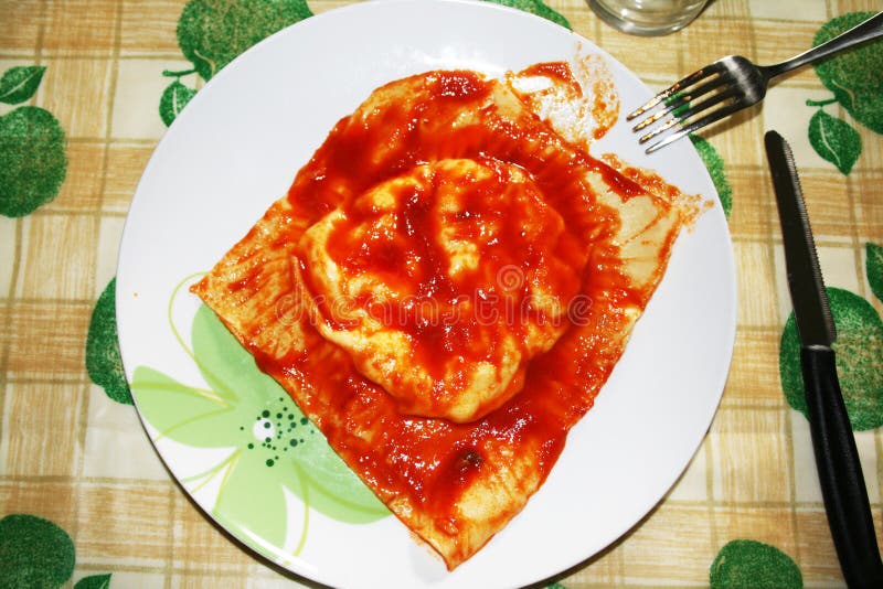 Big ravioli stock photo. Image of cilantro, herbs, meat - 24547546