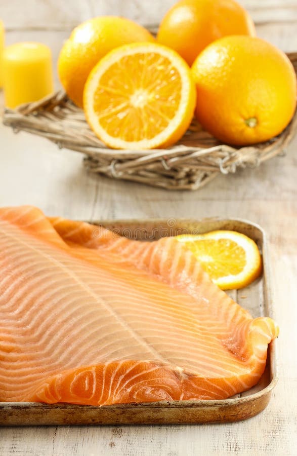 Big raw salmon fillet stock photo. Image of piece, orange - 38303254