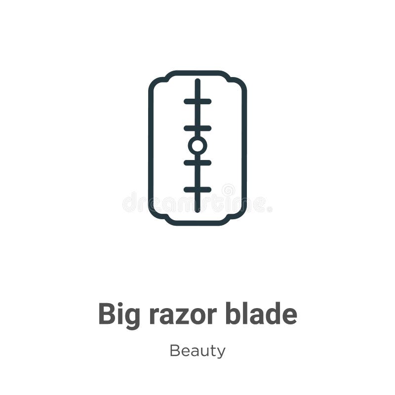 Big Razor Blade Outline Vector Icon. Thin Line Black Big Razor Blade ...