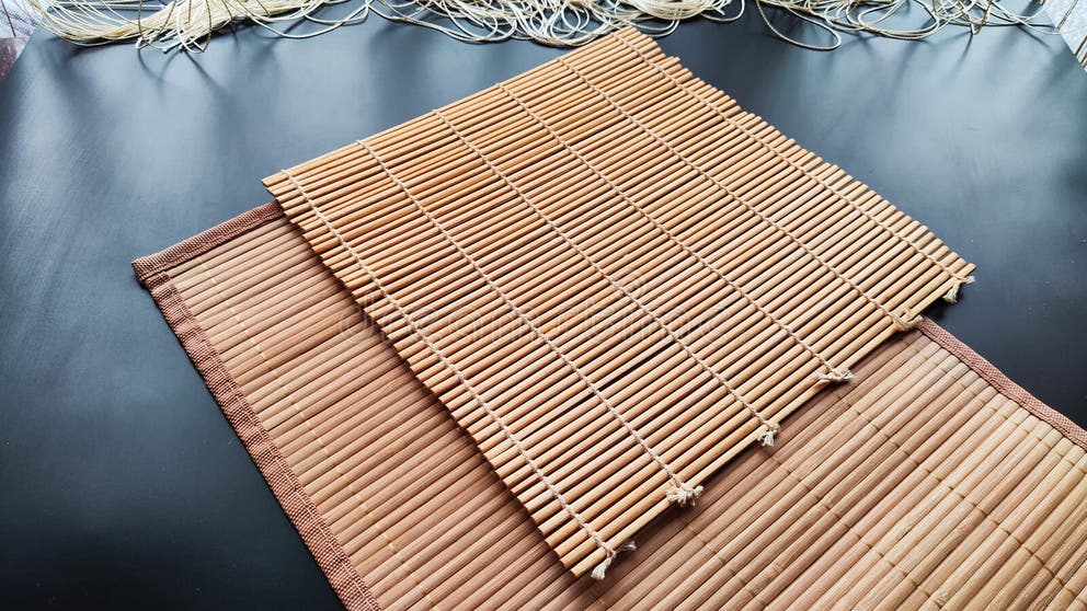 Big Rectangular and Small Square Asian Bamboo Mats and Napkins from ...