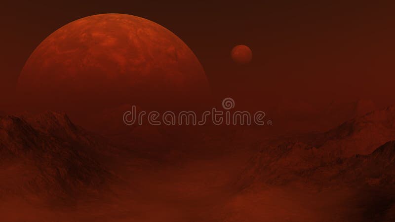 Red Alien Planet - 3D Rendered Computer Artwork Stock Illustration ...