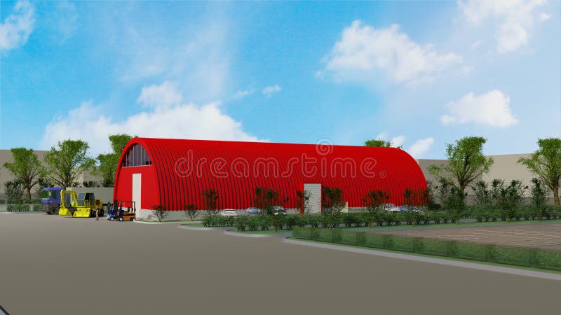 Big red hangar stock illustration. Illustration of outdoor - 29814610