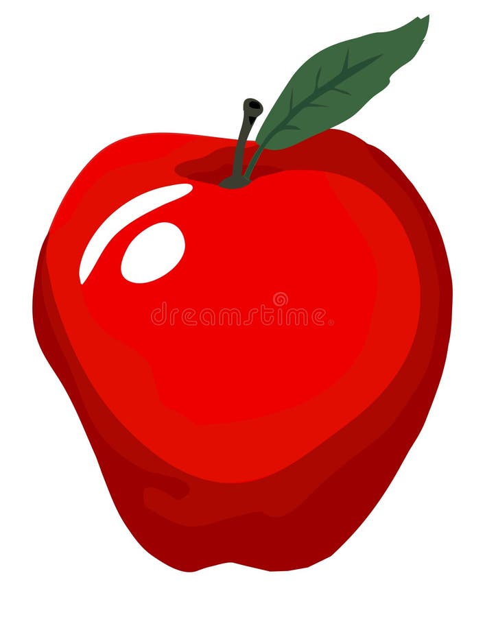 Big Red Apple stock vector. Illustration of snack, digital - 2425577