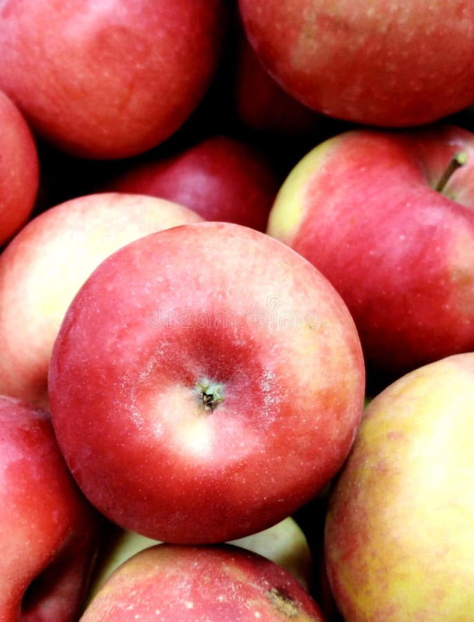 Big Red Apple in the Centre Stock Image - Image of food, apples: 130532971