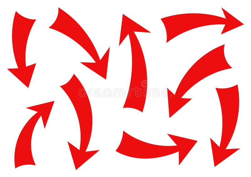 Big Red Arrows. Vector Illustration. Stock Vector - Illustration of ...