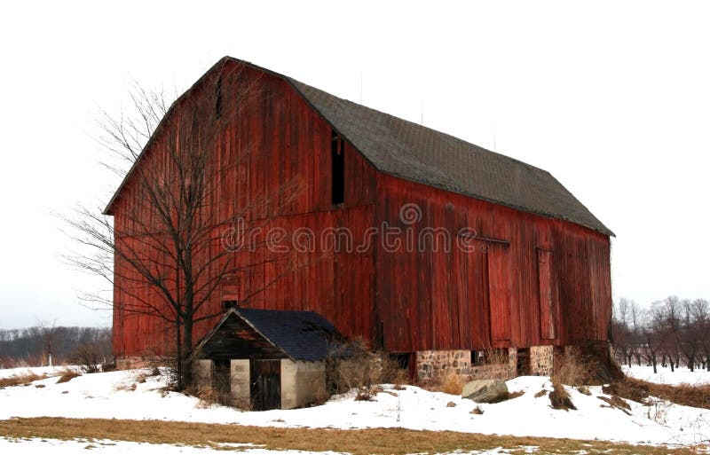 Big Red Barn stock image. Image of farming, michigan - 12696717