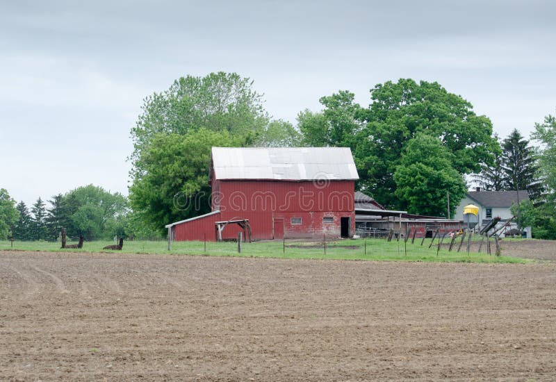 Big Red Barn at a Llama Farm Stock Photo - Image of retro, pair: 58730236