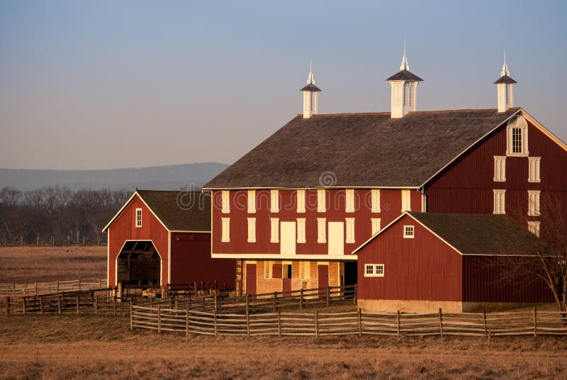 Big Red Barn Taken in the Morning Stock Photo - Image of agriculture ...
