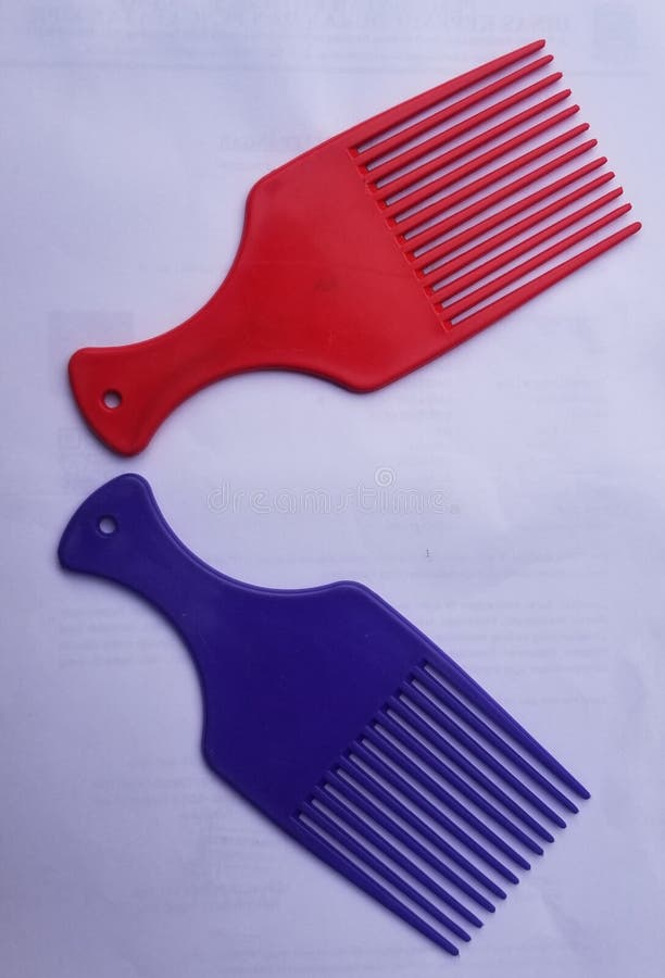 Big Red Blue Comb on a White Background Stock Image - Image of comb ...
