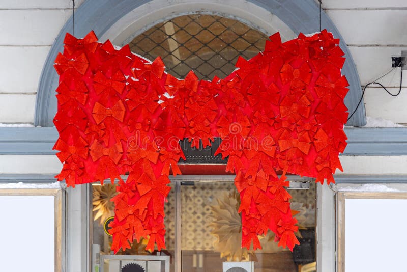 Big Red Bow stock photo. Image of building, textile - 241504074