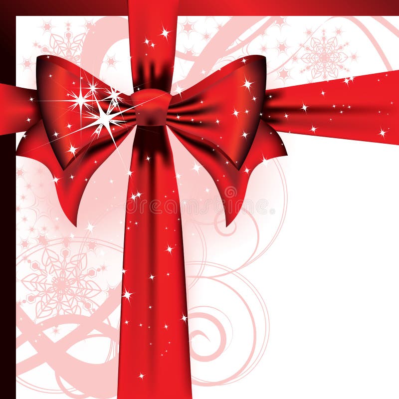 Big Red Bow on a Magical Christmas Letter Stock Vector - Illustration ...