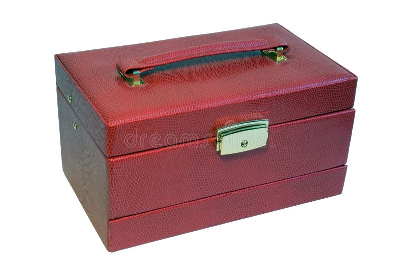 Big Red Box For Cosmetics Or Trinkets Isolated Picture. Image: 6667608