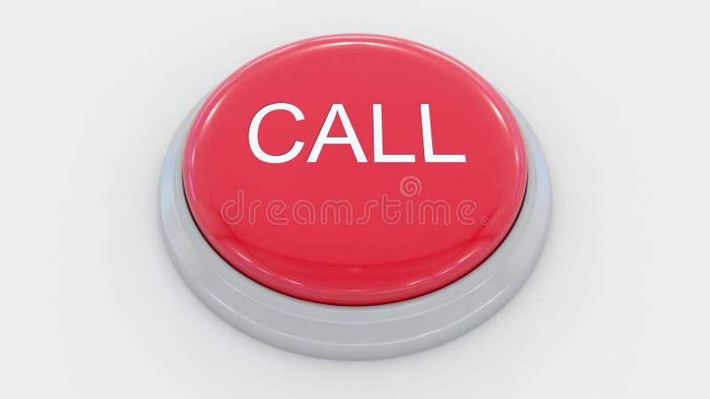 Big Red Button with Call Inscription. Conceptual 3D Rendering Stock ...