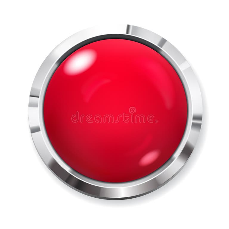 Big red button stock vector. Illustration of business - 50796427
