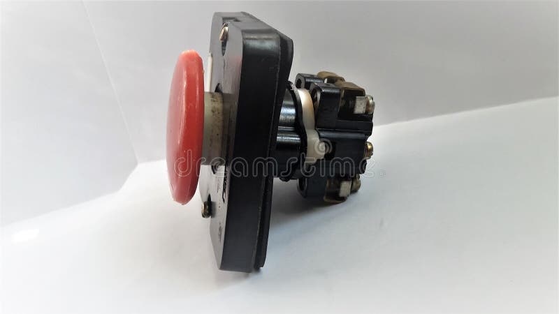 Big Red Button To Turn Off the Power. Stock Image - Image of volts ...