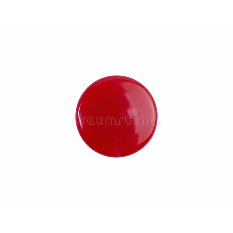 Big Red Button Top View on White Isolated, Mockup for Banner Stock ...