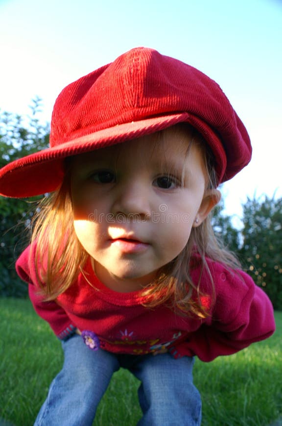 Big red cap stock photo. Image of person, face, beauty - 3179722