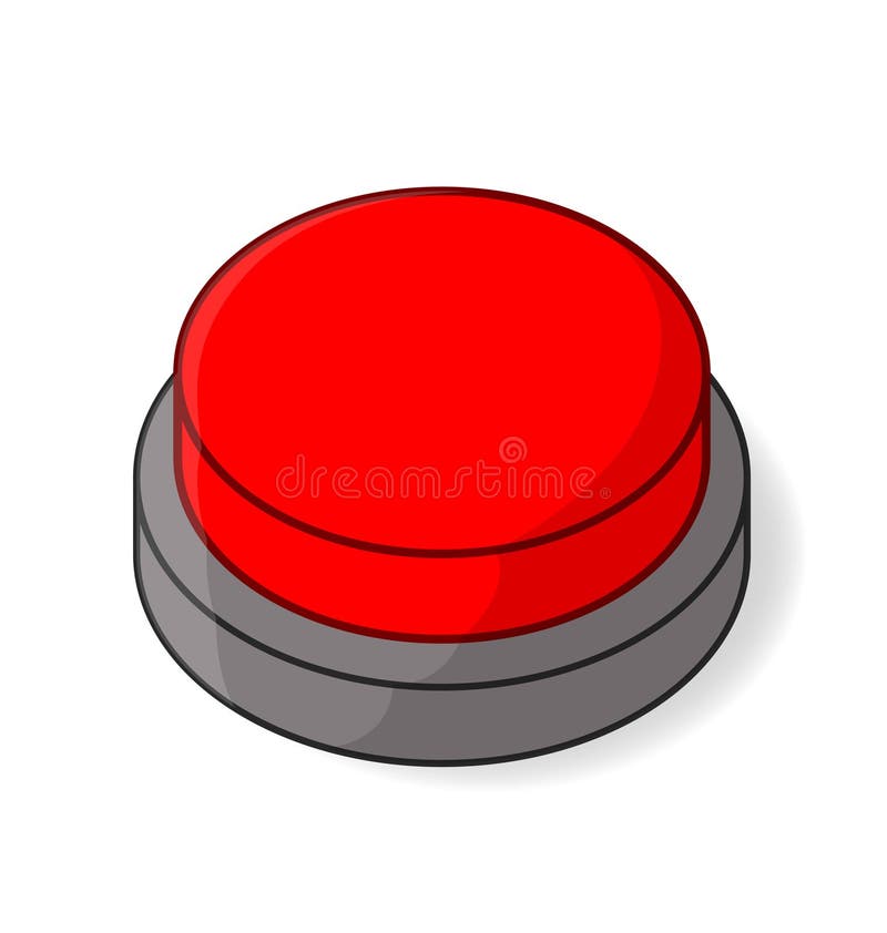 Big Red Cartoon Stop Button Stock Vector - Illustration of launch ...