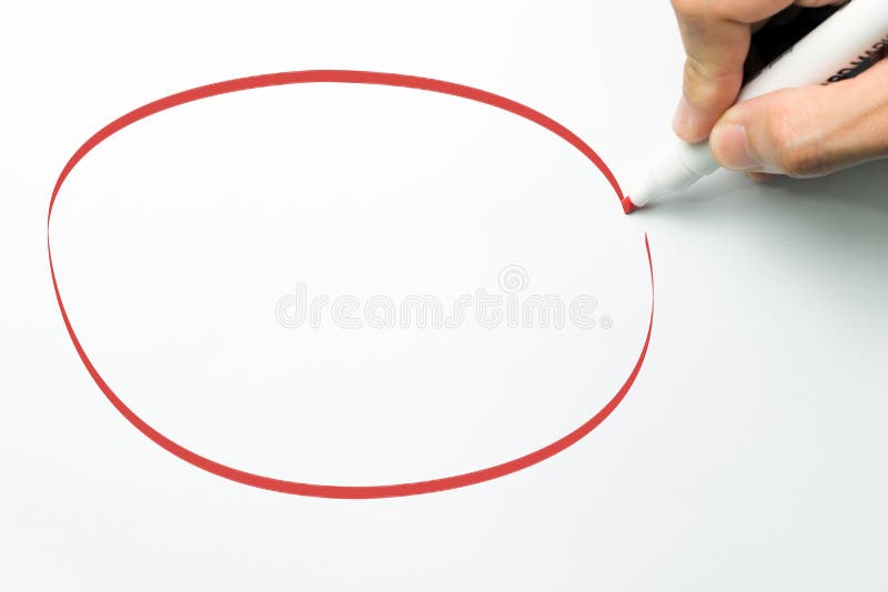 Hand drawing a red circle stock photo. Image of communication - 21897280