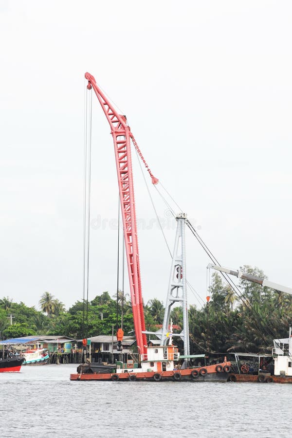Big red crane stock photo. Image of crane, heavy, lifting - 25371640