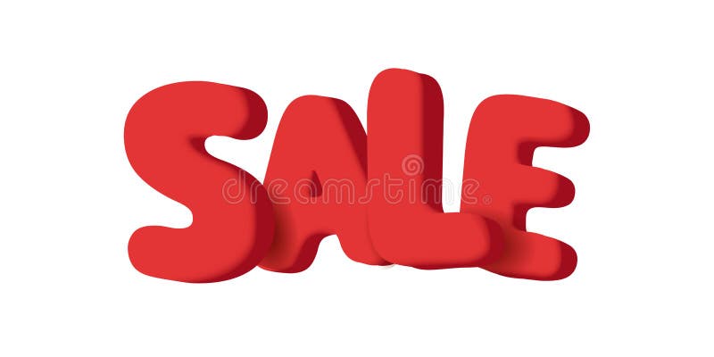 Big Red 3d Letters Sale, Rounded Shapes Isolated Stock Vector ...