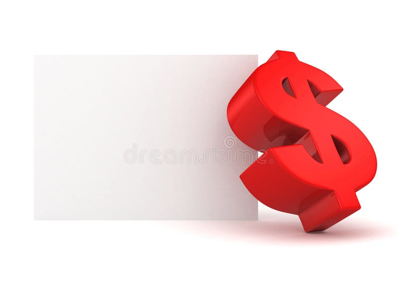 Big Red Dollar Symbol with White Info Text Banner Stock Illustration ...