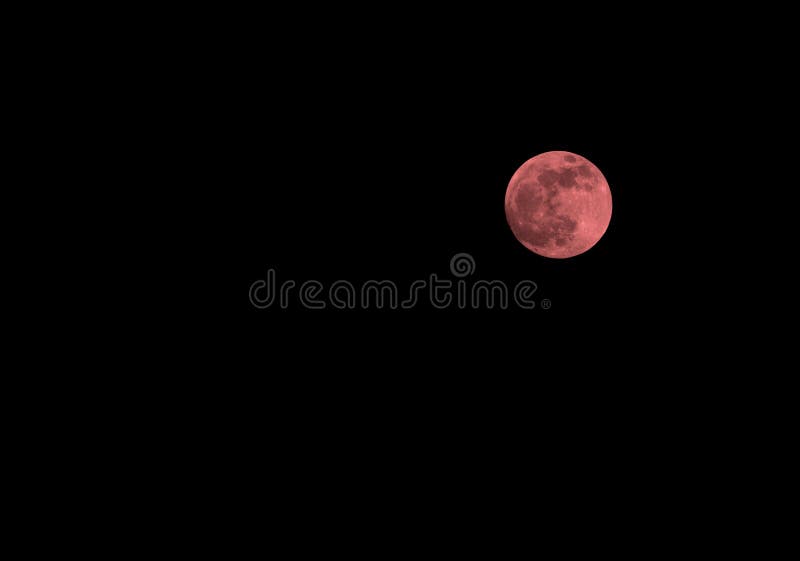 Big Red Full Moon In The Black Sky Stock Photo - Image of luna, dark ...