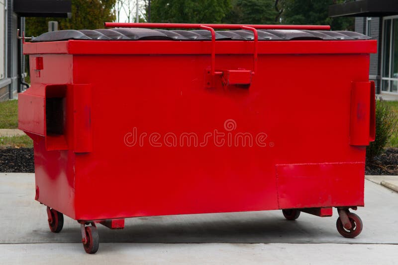Big red garbage container stock photo. Image of environmental - 197311520
