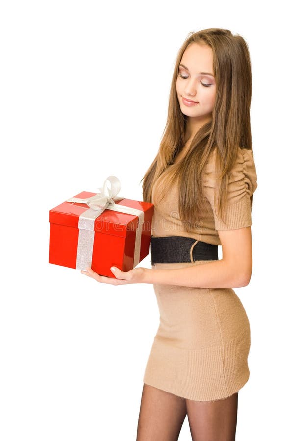 The big red gift box. stock image. Image of attractive - 22239735