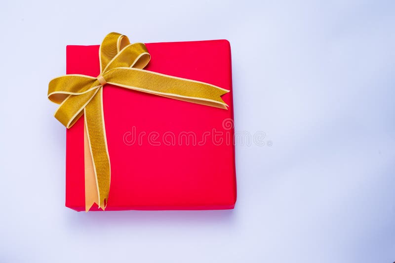 Big Red Gift Box on the White Background Stock Photo - Image of ...