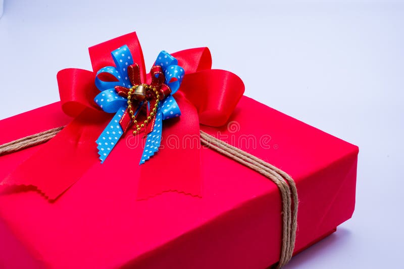 Big Red Gift Box on the White Background Stock Image - Image of concept ...