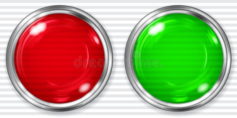 Big Red and Green Transparent Buttons Stock Vector - Illustration of ...