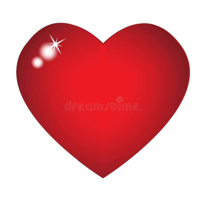 Big Red Heart with Highlights Stock Vector - Illustration of graphic ...