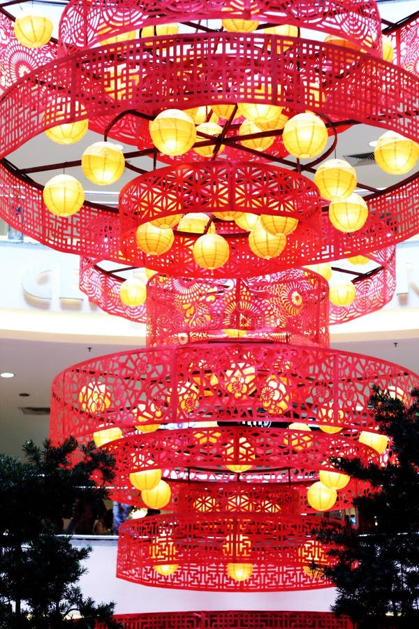 Big red lantern stock photo. Image of interior, indoor - 24609558