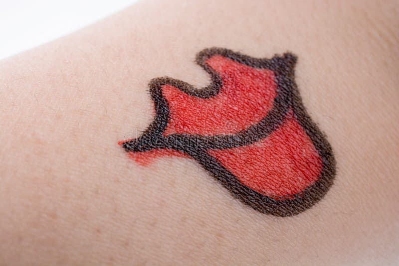 Red lips drawn on an arm stock image. Image of watercolor - 124617129