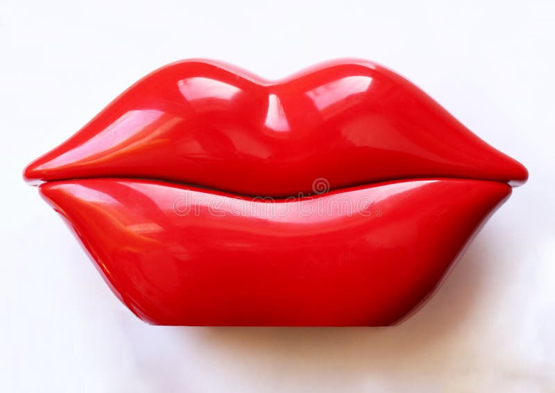 Big Red Lips Isolated On White Stock Photo - Image of scalable, romance ...