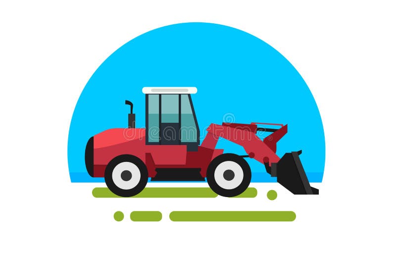 Big red loader in a stock vector. Illustration of logistic - 106314145