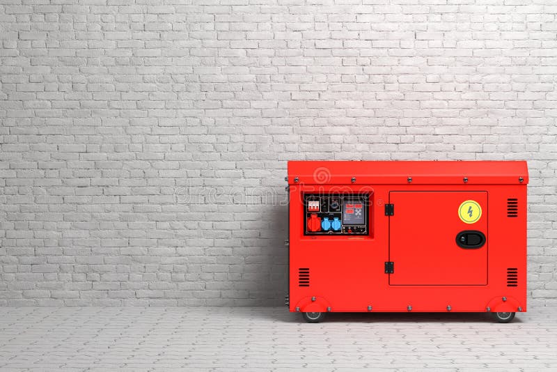 Big Red Outside Auxiliary Electric Power Generator Diesel Unit for ...