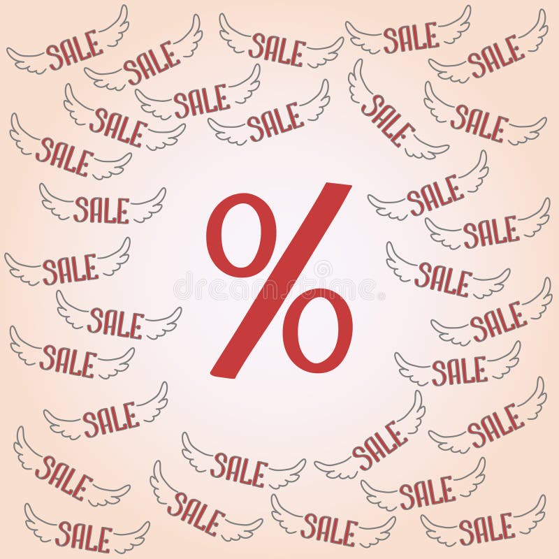 Big Red Percentage Discount Pattern Stock Vector - Illustration of sale ...