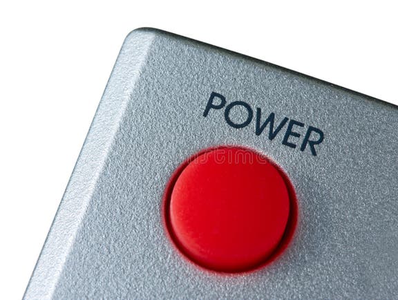 Big Red Power Button Isolated on White Stock Image - Image of detail ...
