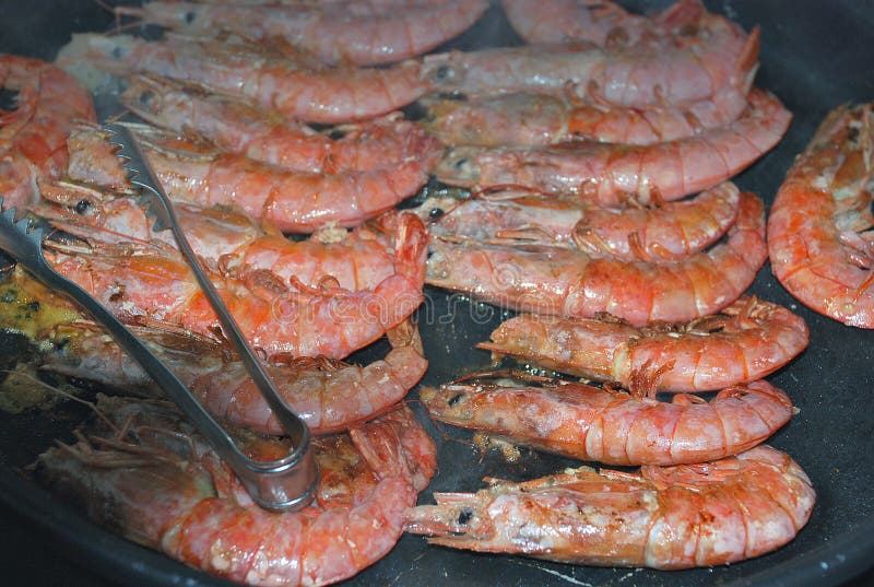 Big red Prawns stock image. Image of fire, prawns, barbeque - 216928433