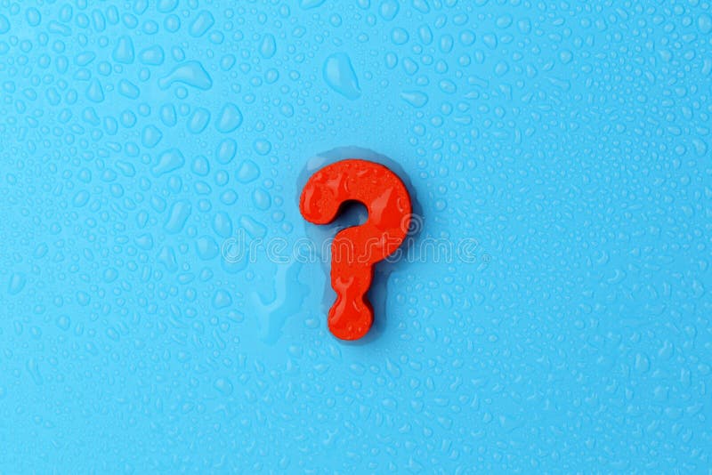 Big Red Question Mark on a Blue Background. Copy the Space, Top View ...