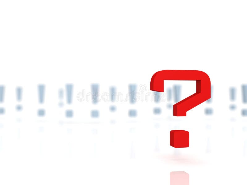Big Red Question Mark and Lot of Exclamation Marks Stock Illustration ...