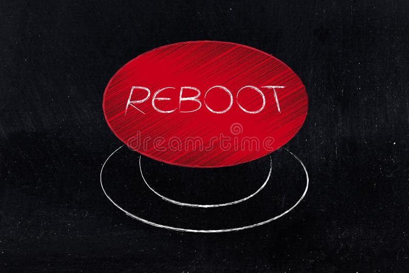 Big Red Reboot Button Illustration Stock Illustration - Illustration of ...