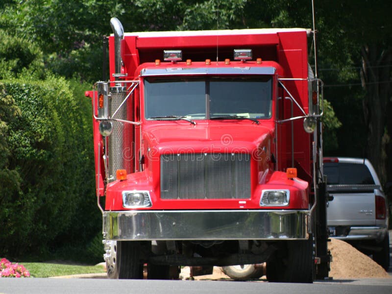 Big Red Cement Truck stock photo. Image of dealer, blue - 876952