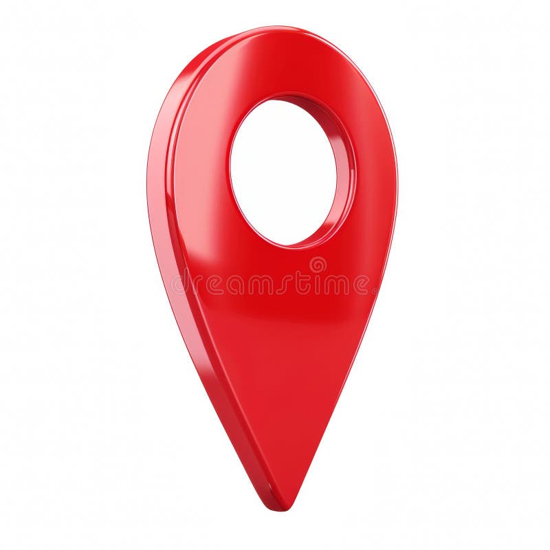 Big Red Shiny Geotag in 3D Style, Navigation Icon Stock Illustration ...