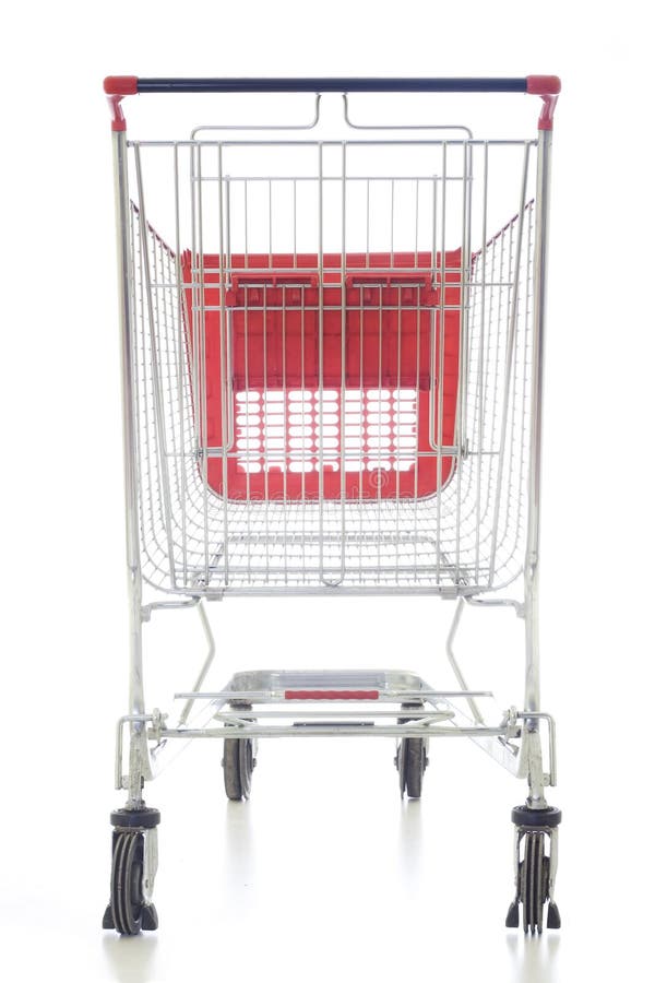 Big red shopping cart stock image. Image of consumption - 7432567